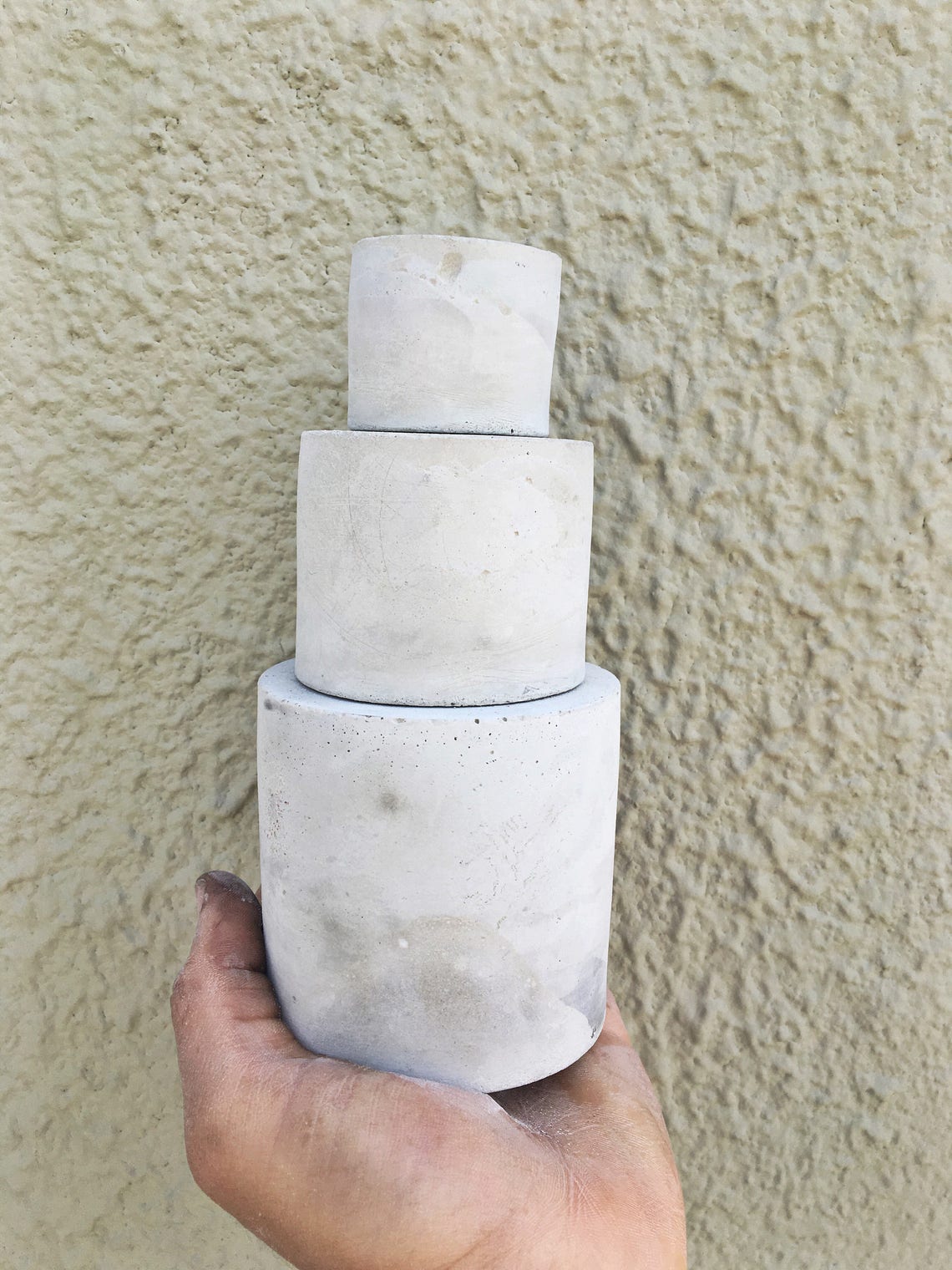 Trio of Concrete Display Risers Pillars Natural Unpigmented | Etsy