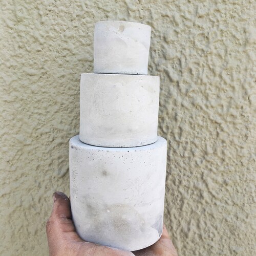 Trio of Concrete Display Risers Pillars Natural Unpigmented | Etsy