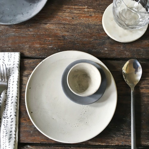 Round Natural Unpigmented Concrete Serving Platter Plate - Etsy