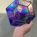 Iridescent Blue Gem Stained Glass Sun Catcher - Etsy