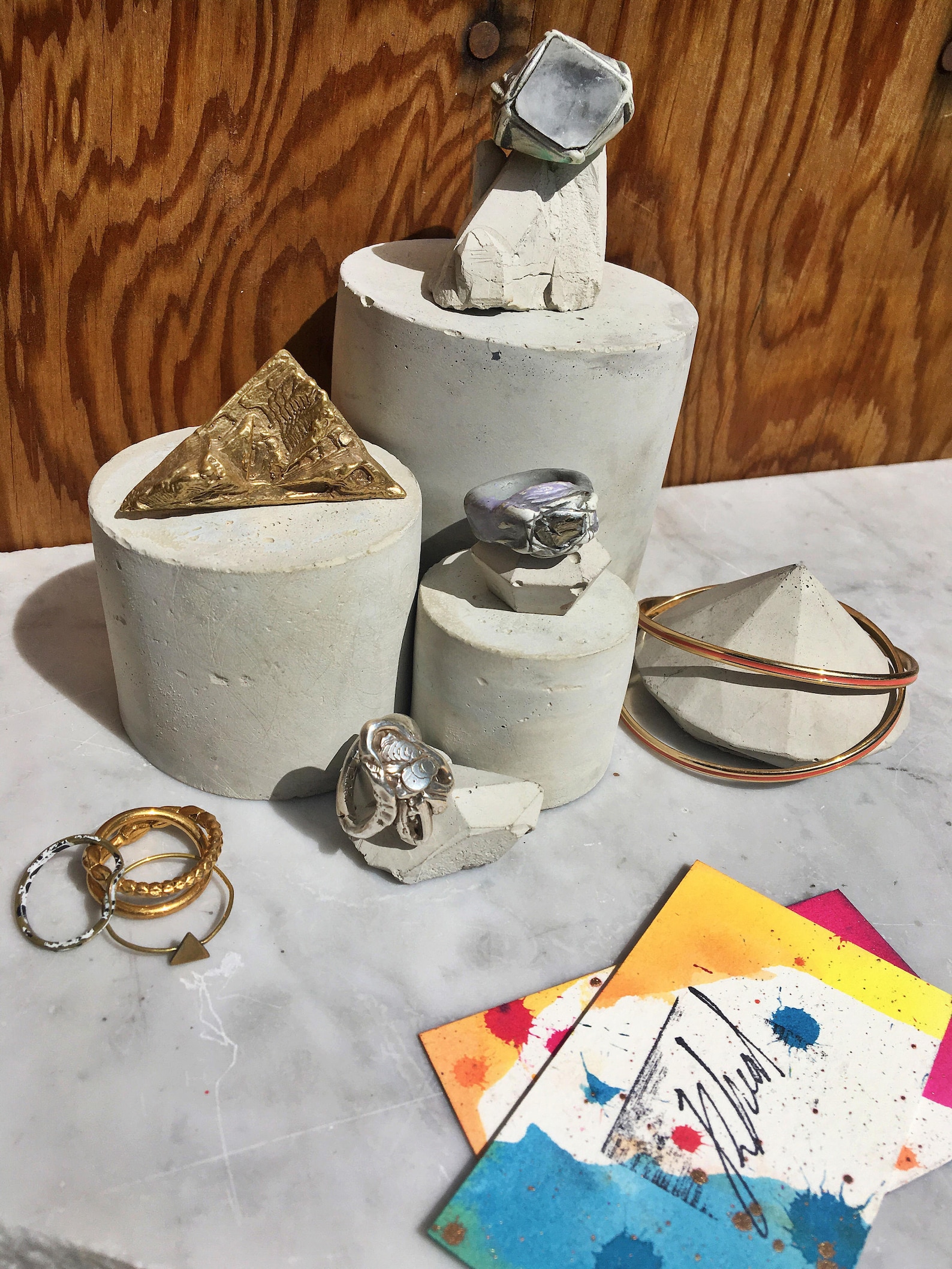 Trio of Concrete Display Risers Pillars Natural Unpigmented | Etsy