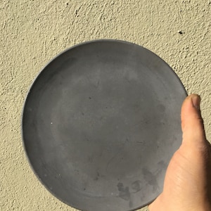 Round Charcoal Concrete Serving Platter Plate - Etsy