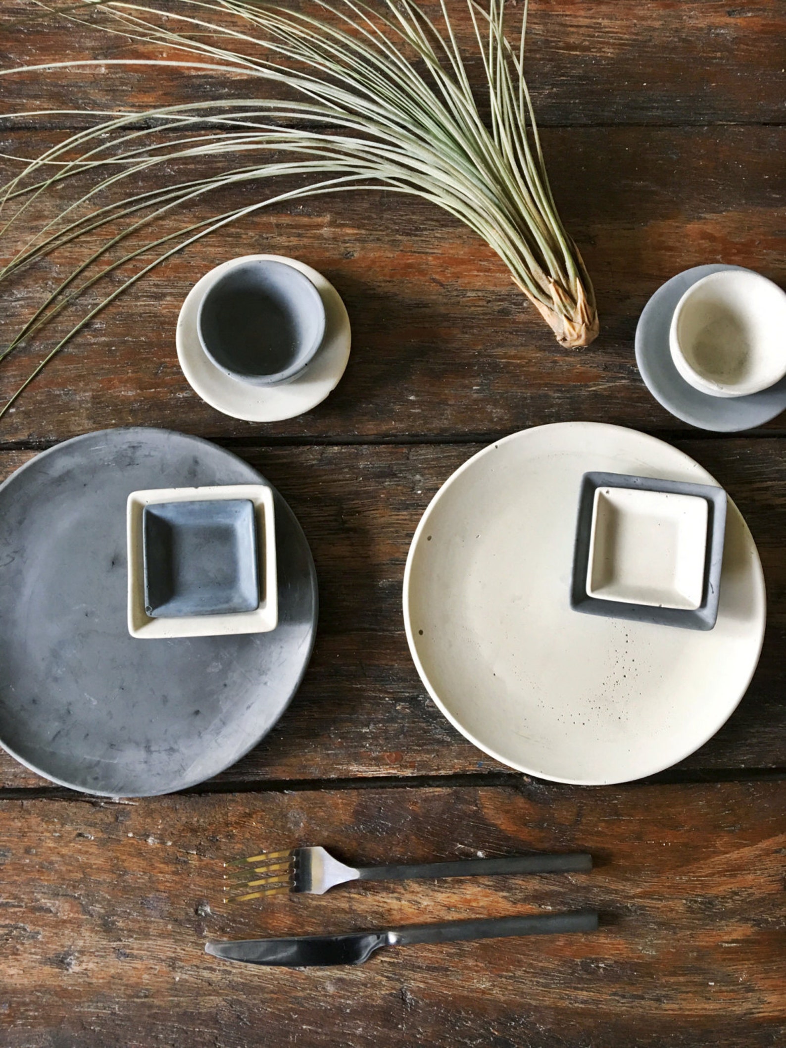 Round Natural Unpigmented Concrete Serving Platter Plate - Etsy