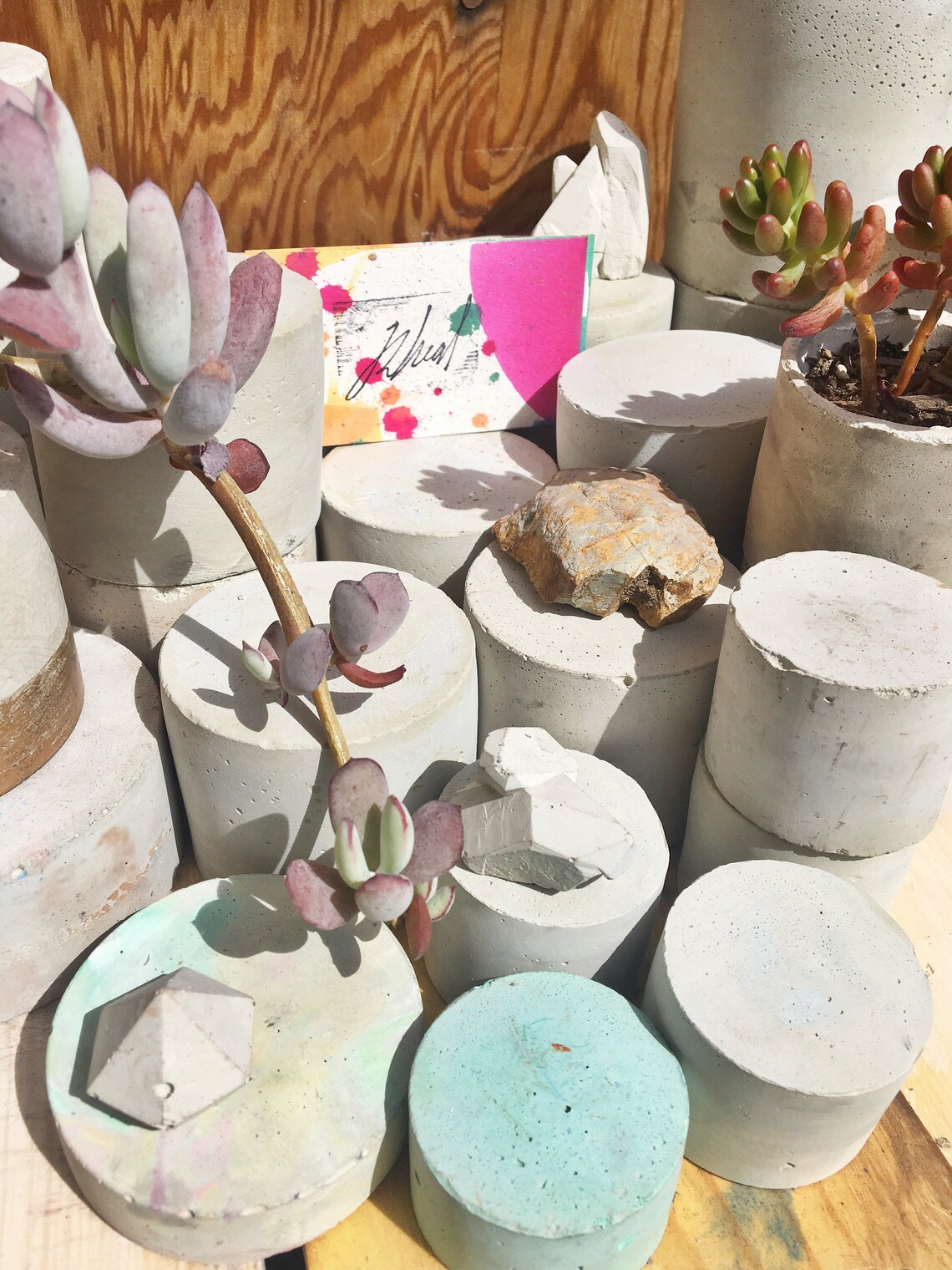 Trio of Concrete Display Risers Pillars Natural Unpigmented - Etsy