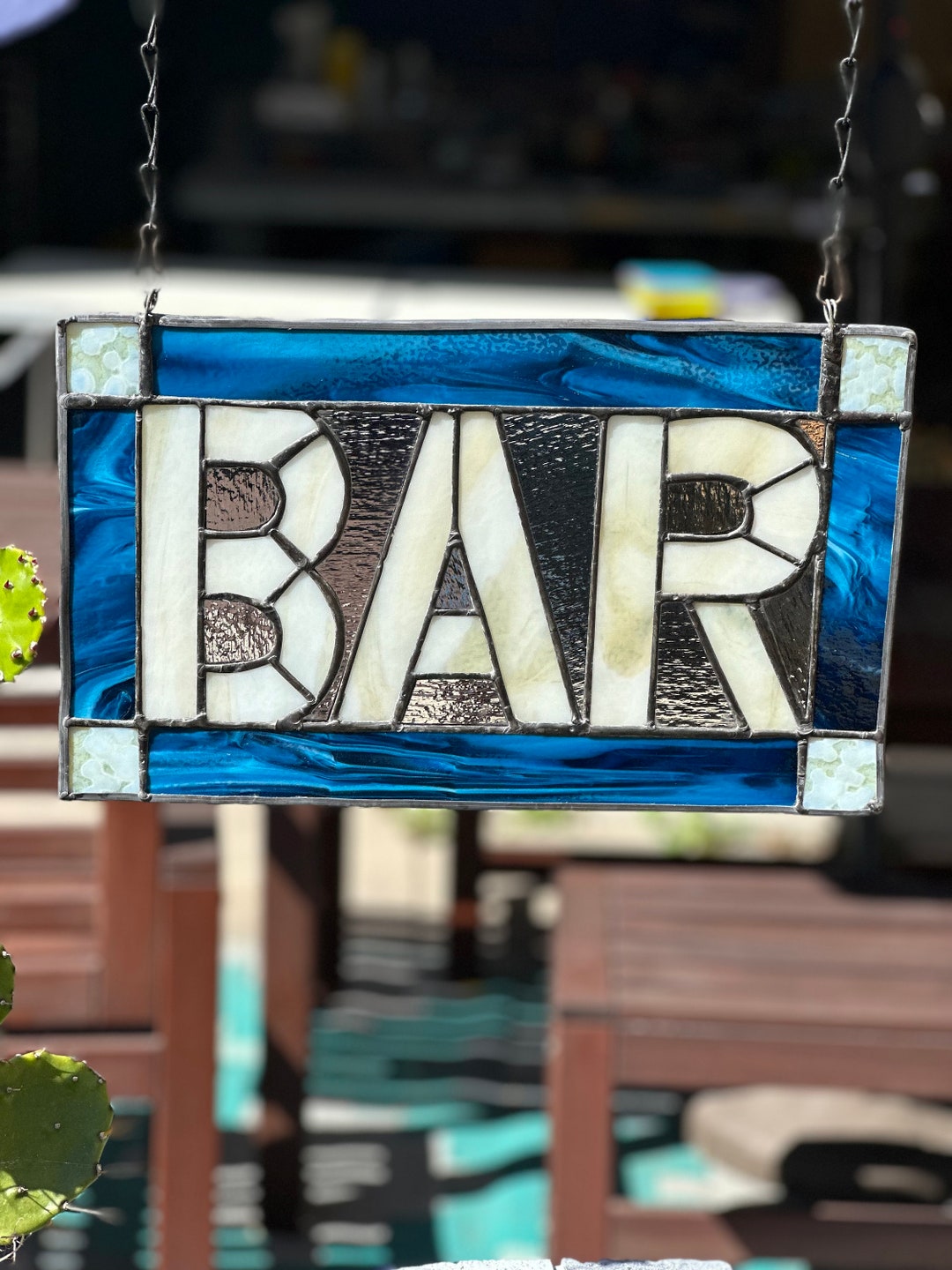 Bar Stained Glass Sign - Etsy