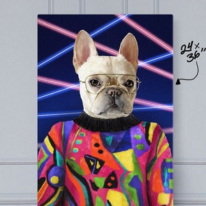 80s School Portrait pet portrait Custom Pet Portrait 80s | Etsy