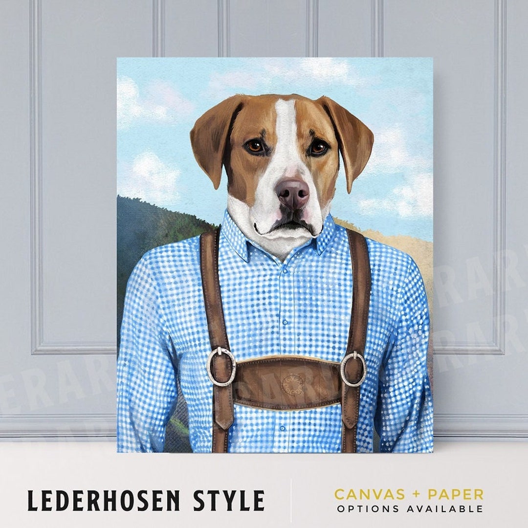 Lederhosen Pet, Lederhosen Dog, Lederhosen Cat, Pet Portrait, Custom ...