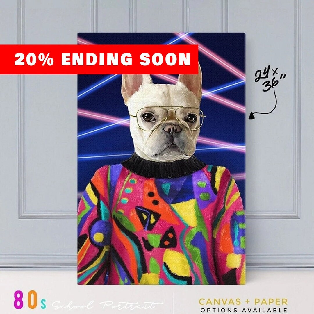 80s School Portrait, Pet Portrait, Custom Pet Portrait, Funny Pet ...