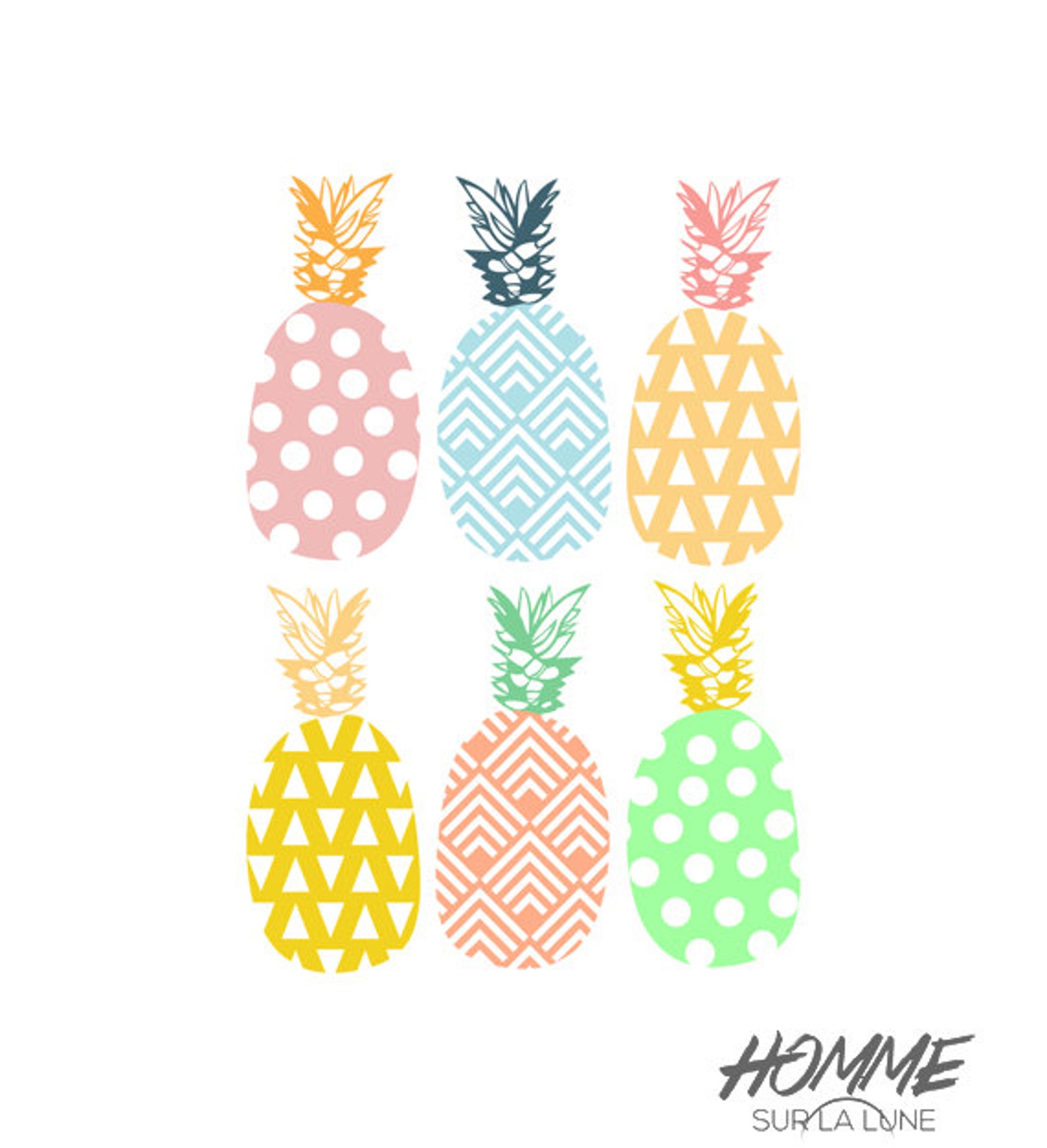 Colorful Pineapple Poster Preppy Pineapple Print - Etsy