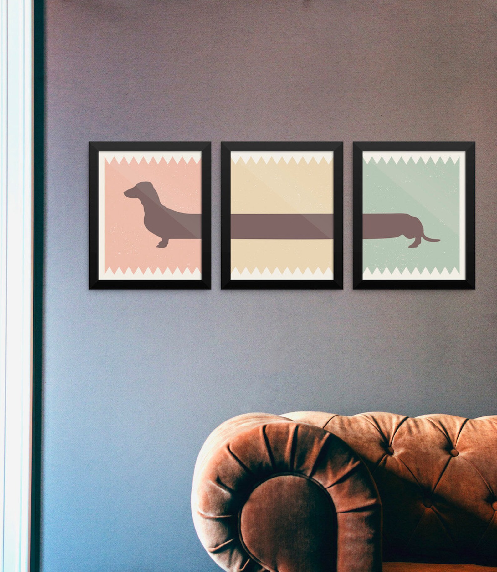 Trio Dachshund Print Weiner Dog Print Weiner Dog Poster | Etsy