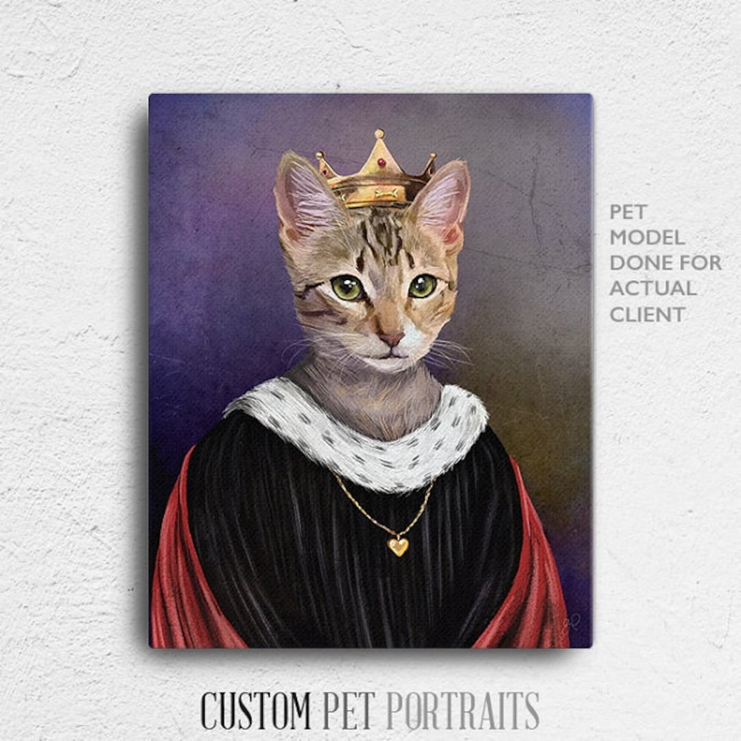 Queen Pet Portrait, Royal Pet Portrait, Pet Portrait, Custom Pet ...