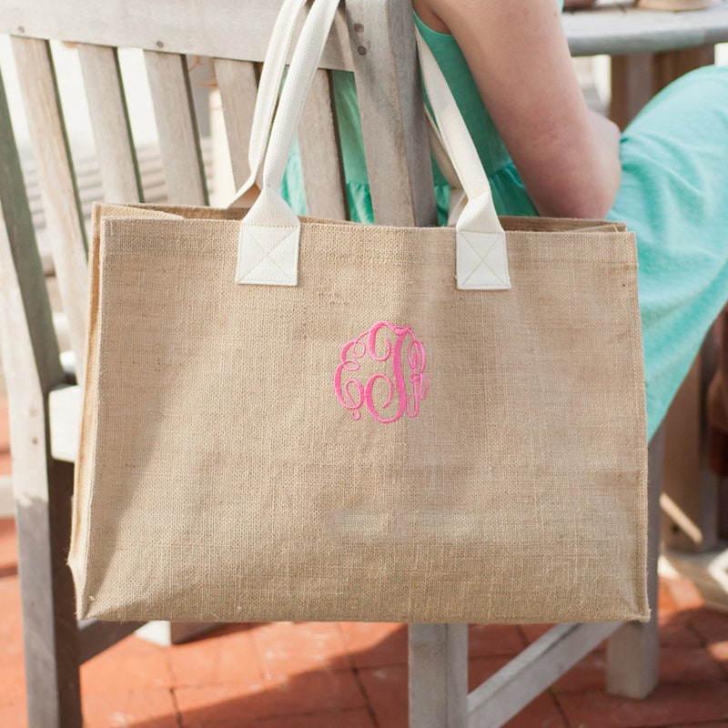Burlap Monogram - Etsy