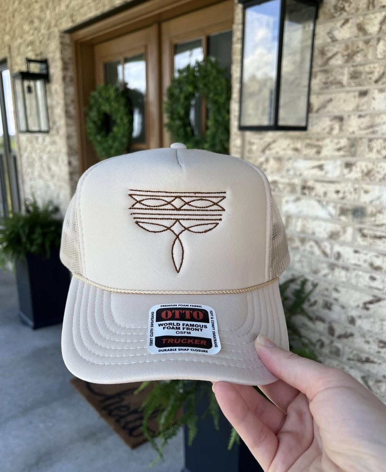 Western Boot Stitch Trucker Hat, Country Baseball Cap, Ranchy - Etsy