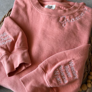 Grandma Embroidered Comfort Colors, Granny Sweatshirt, With Grandkids ...