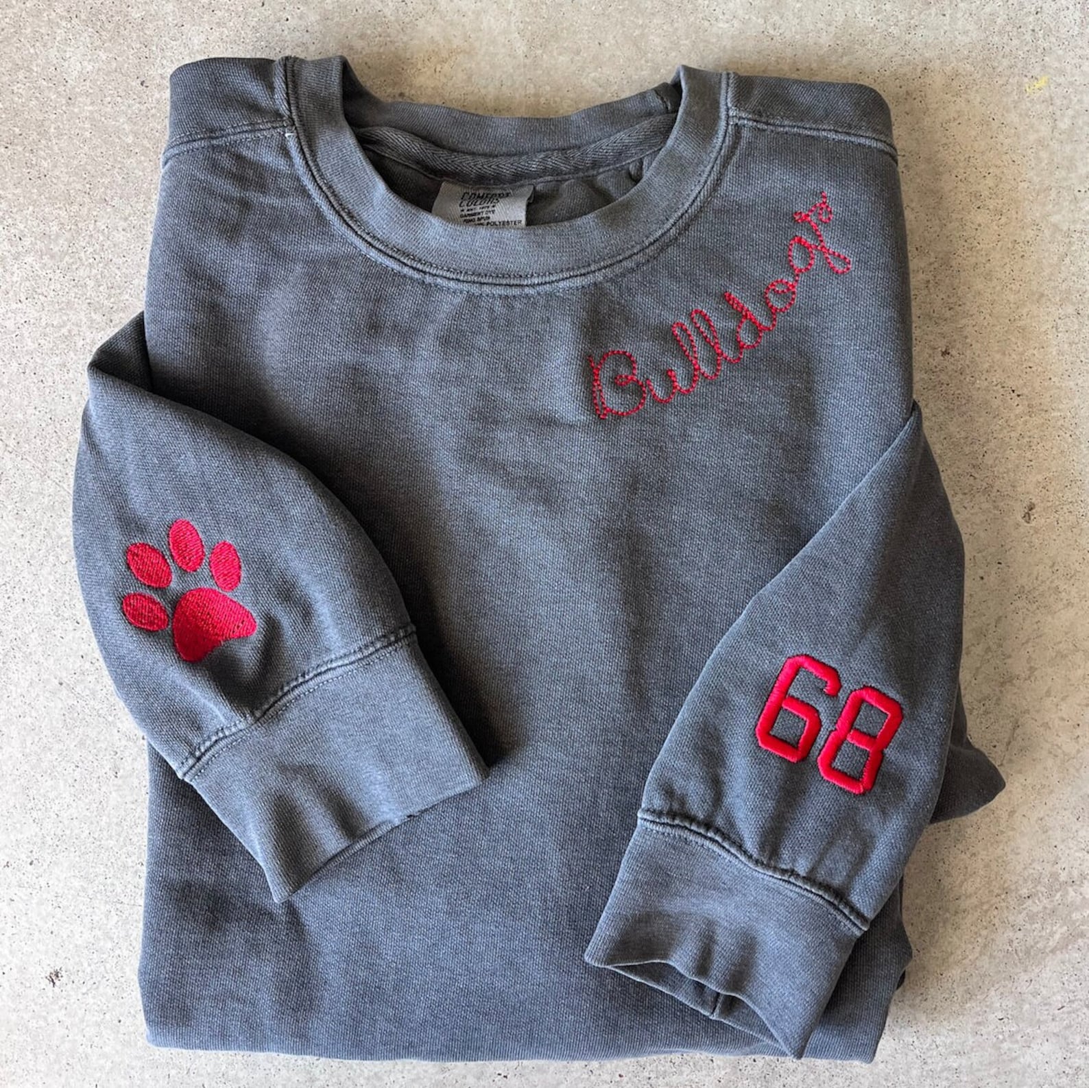 Custom Embroidered Comfort Colors, High School Mascot Embroidered ...