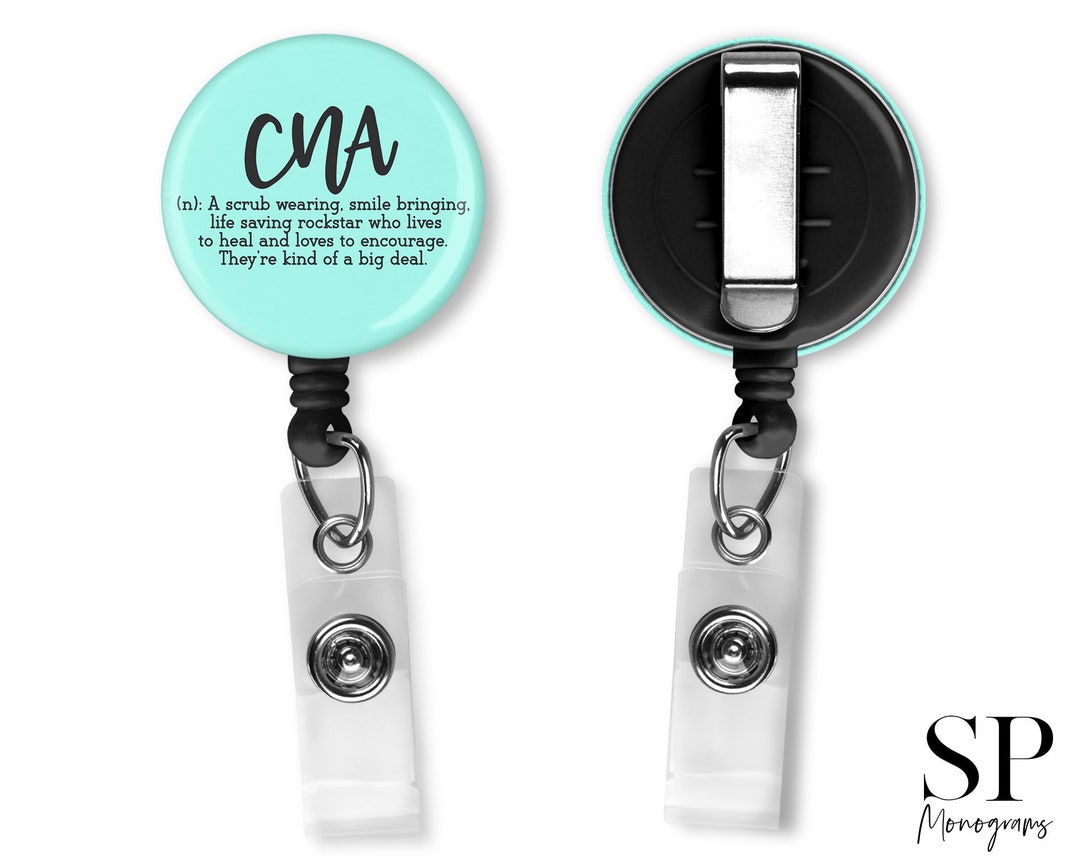 CNA Definition Badge Reel, Cna Badge Reel, Retractable ID Badge, Cna ID ...