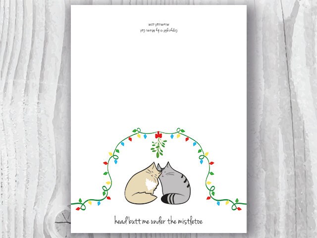 Christmas Cards Printable Christmas Cat Cards Love Cats | Etsy