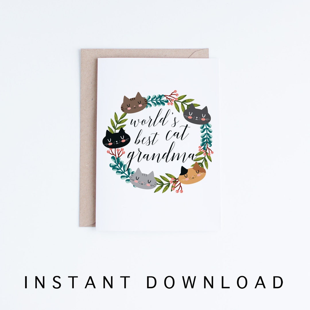 Printable Mothers Day Card for Grandmother, Floral Mother's Day Digital ...