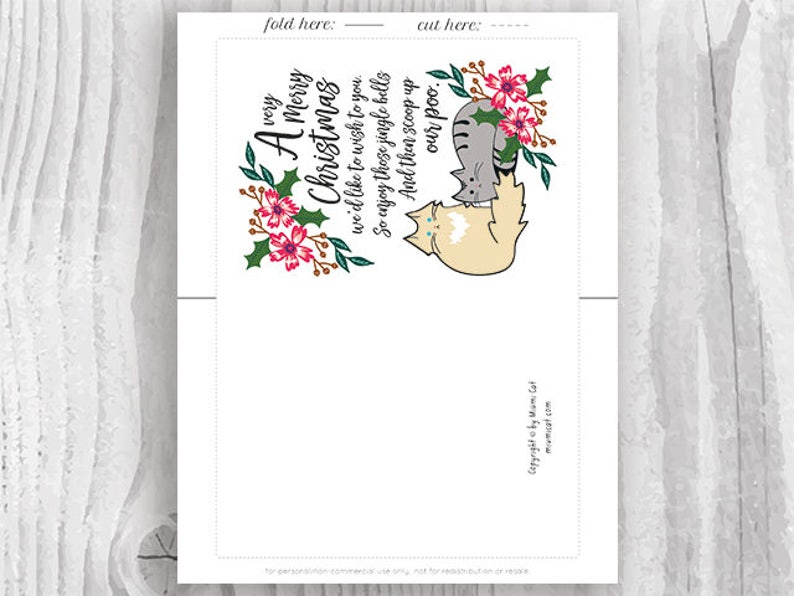 Printable Christmas Greeting Cards, Funny Christmas Cards From the Cats ...