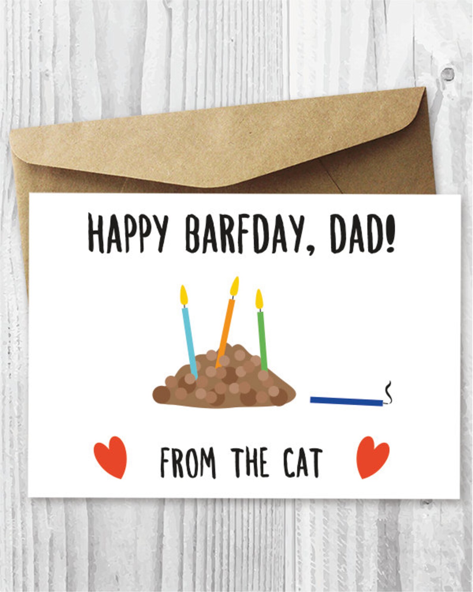 Funny Printable Birthday Card From the Cat Cat Barfday - Etsy