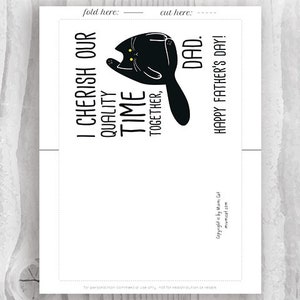 Funny Fathers Day Card Print Instant Download, Printable Father's Day ...