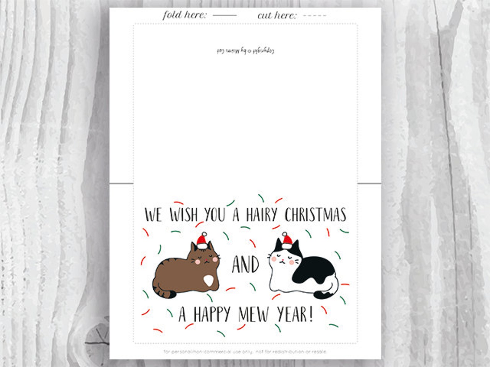 Christmas Printable Funny Cat Christmas Cards Instant - Etsy