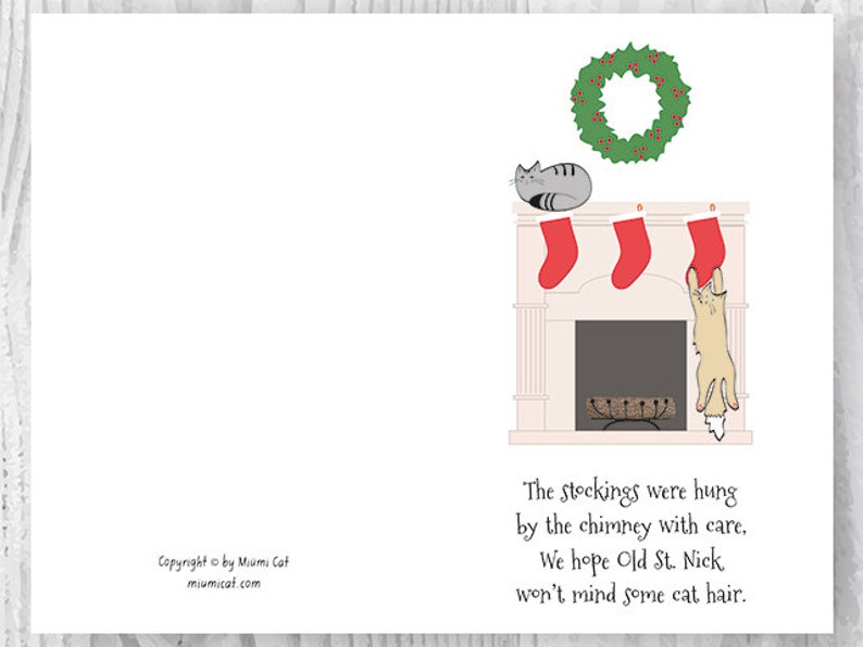 Printable Holiday Cards Cat Christmas Cards Funny Cat - Etsy