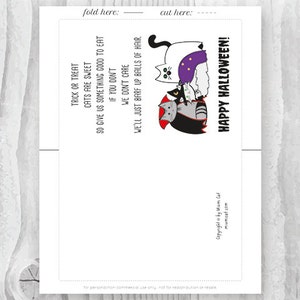 Halloween Cards, Funny Halloween Cats Printable Cards, Halloween ...