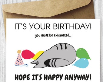 Birthday Nap Card - Etsy