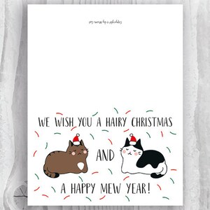 Christmas Printable, Funny Cat Christmas Cards Instant Download, Merry ...