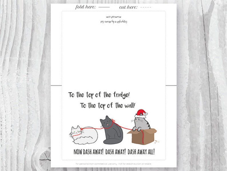 Funny Holiday Card Printable Christmas Cards Funny Cats - Etsy