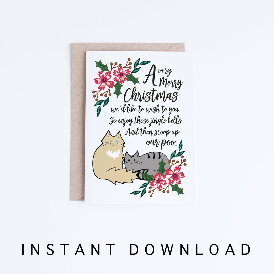 Printable Christmas Greeting Cards, Funny Christmas Cards From the Cats ...