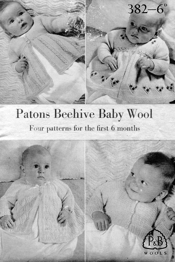 Vintage 1950's Baby Knitting Pattern Newborn to 6 Months | Etsy