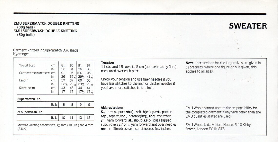 Vintage Slash Neck Knitting Pattern Womens Jumper Sweater Double ...