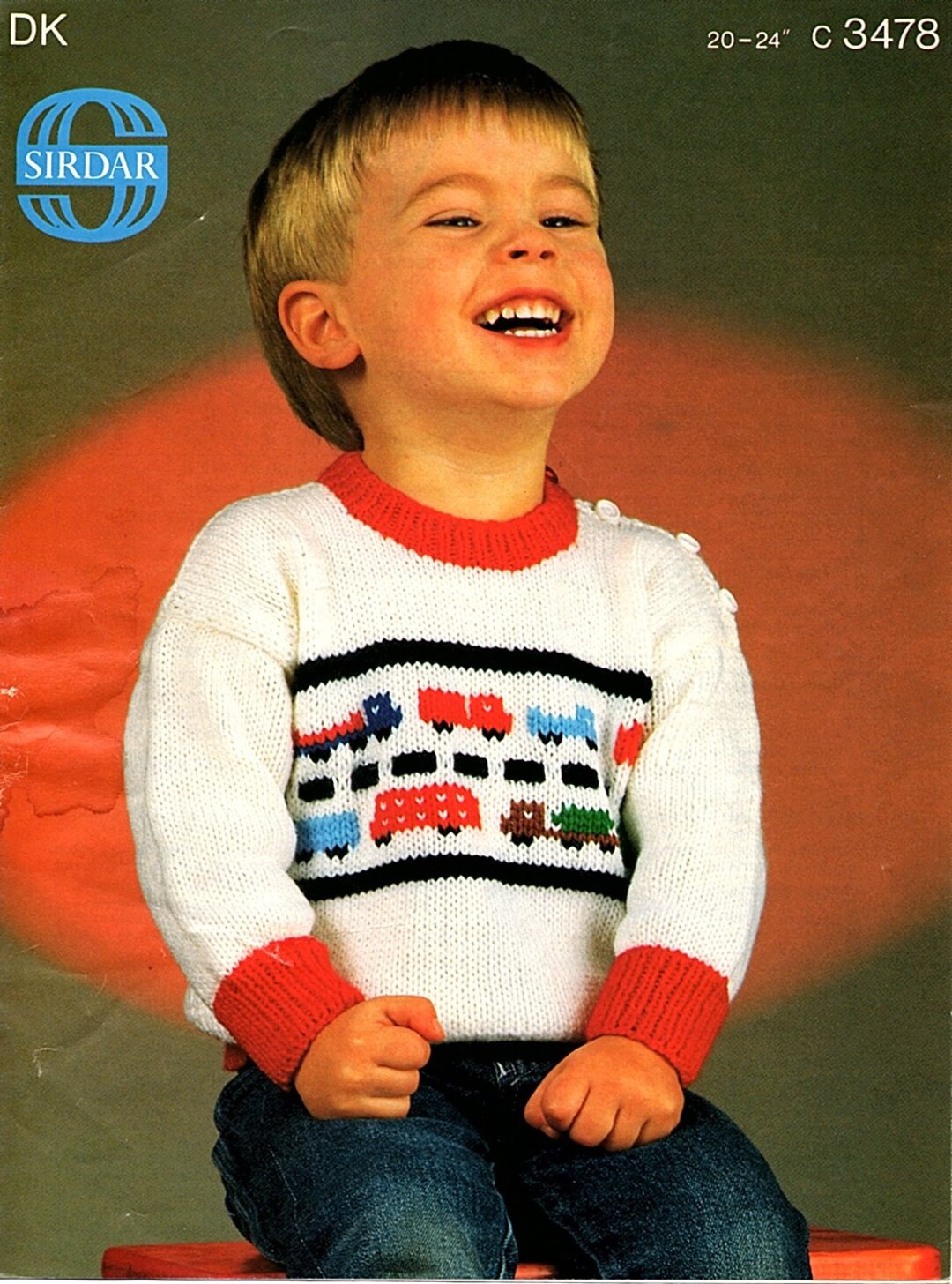 Lorry Bus Jumper Sweater Child Sizes 20 - 24" Vintage 1980's Double ...