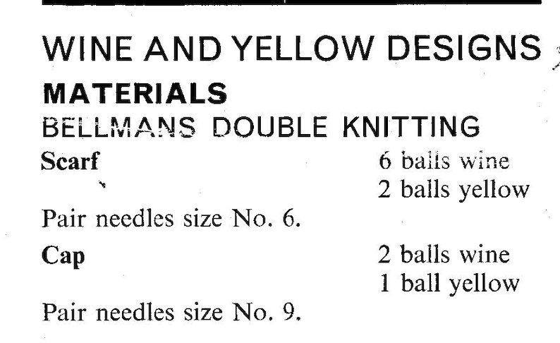 Vintage 1960's Football Soccer Bobble Hat and Scarf Knitting Pattern ...