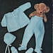 Baby Knitting Pattern Vintage 1970's Jacket Leggings Hat Pram Set 18-20 ...