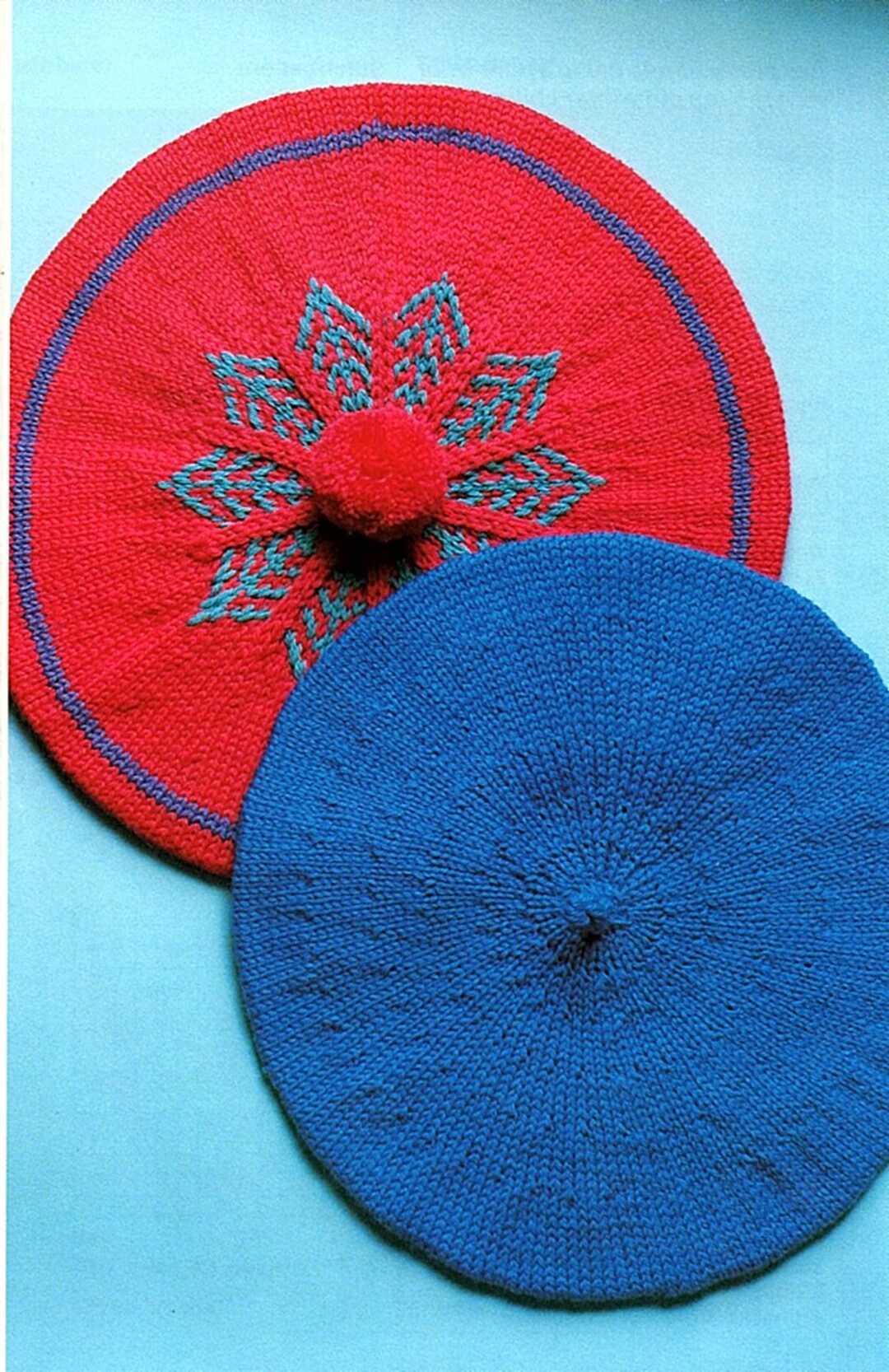 Plain and Fancy Beret / Hat Vintage 1987 Knitting Pattern in Double ...