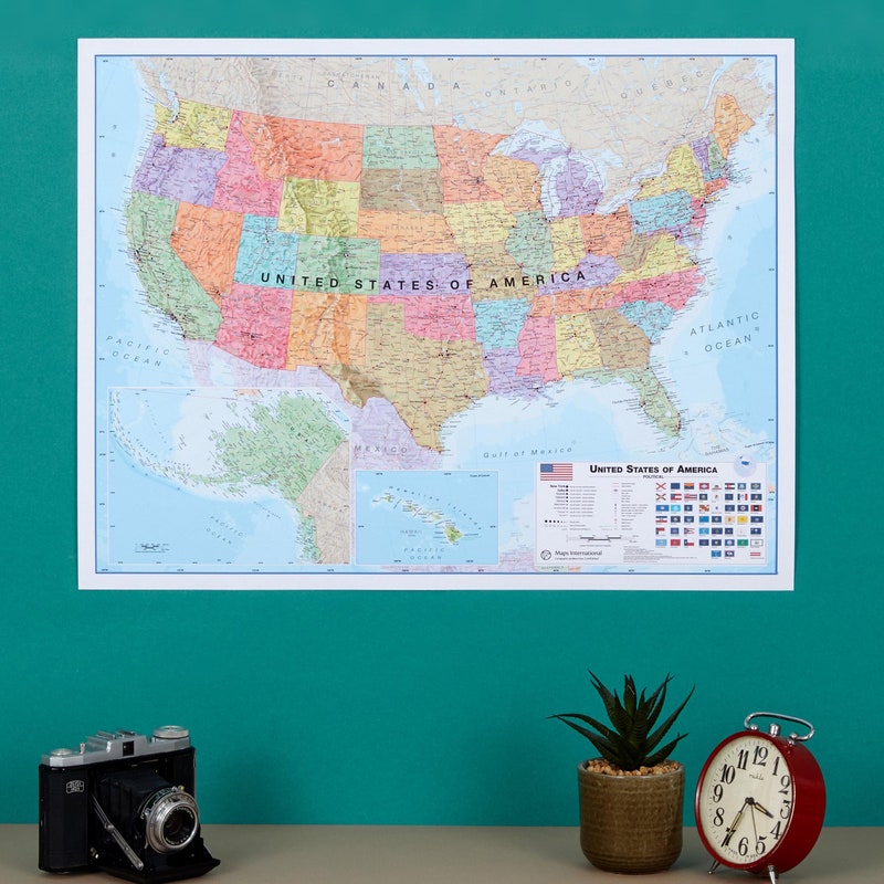 Usa Map Poster - Etsy
