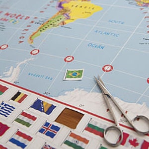 Match the Flags World Map - Playroom, Bedroom, World Map, Map Poster ...