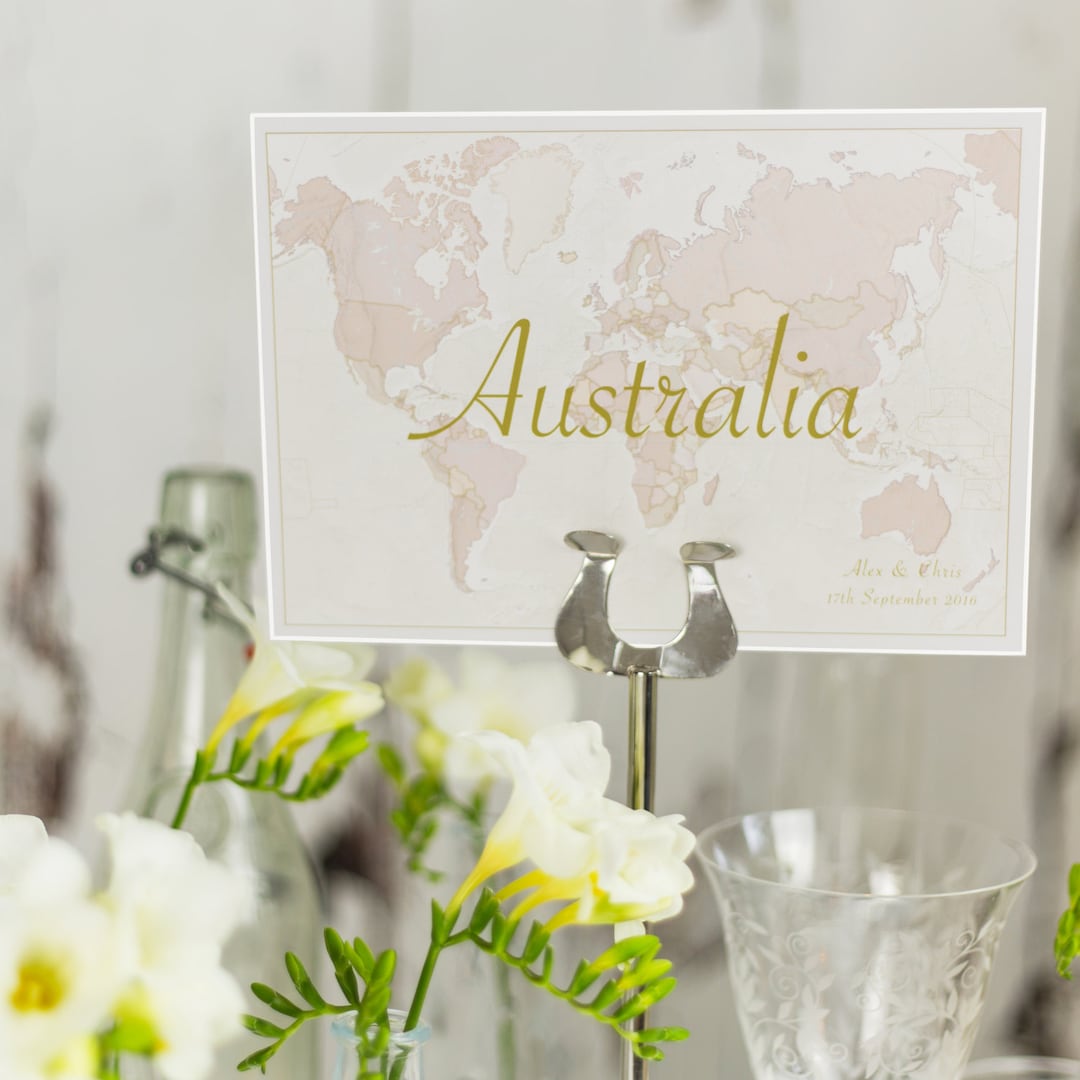 Antique World Countries Wedding Table Name Cards - World, Travel ...