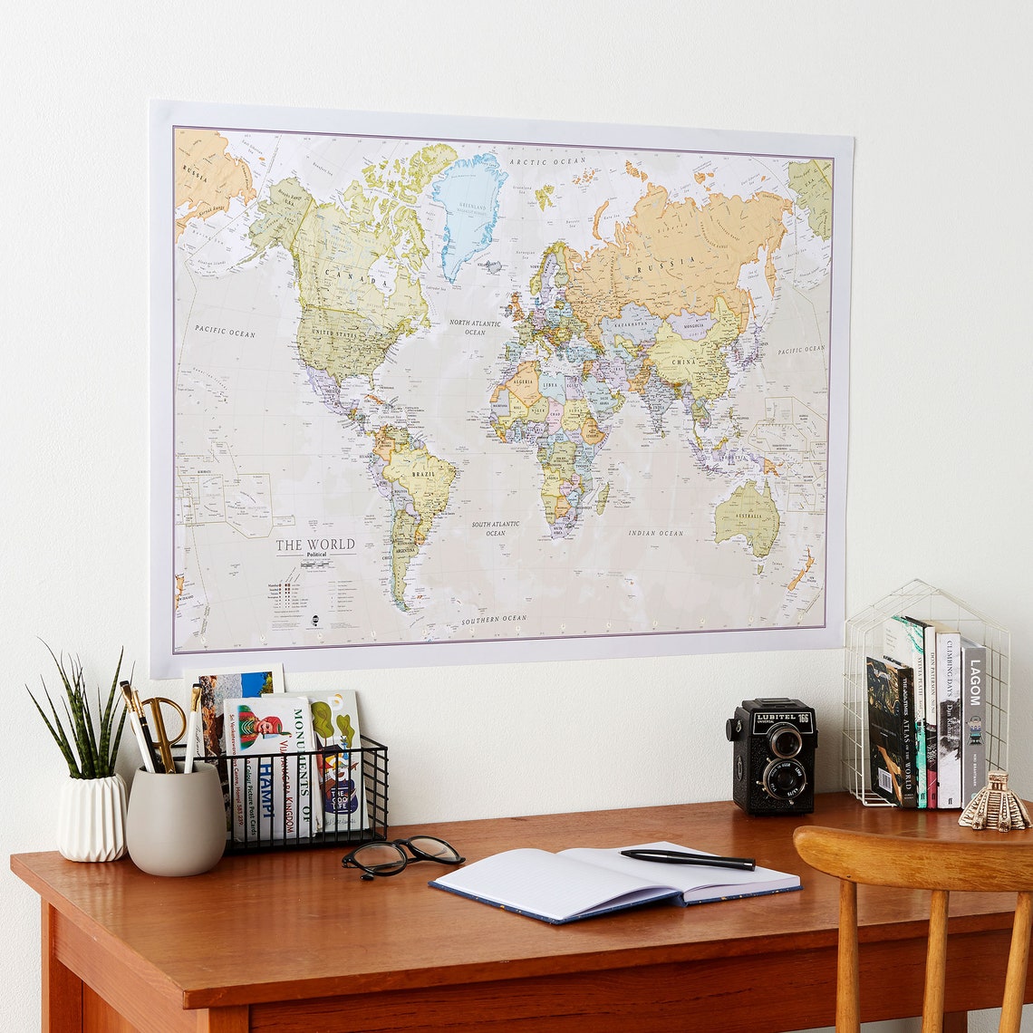 Classic World Map Home Decor Bedroom World Wall Map | Etsy