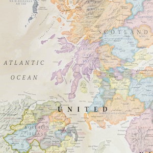 UK Classic Map Poster Art - Wall Decor Print - British Isles Map - Home ...