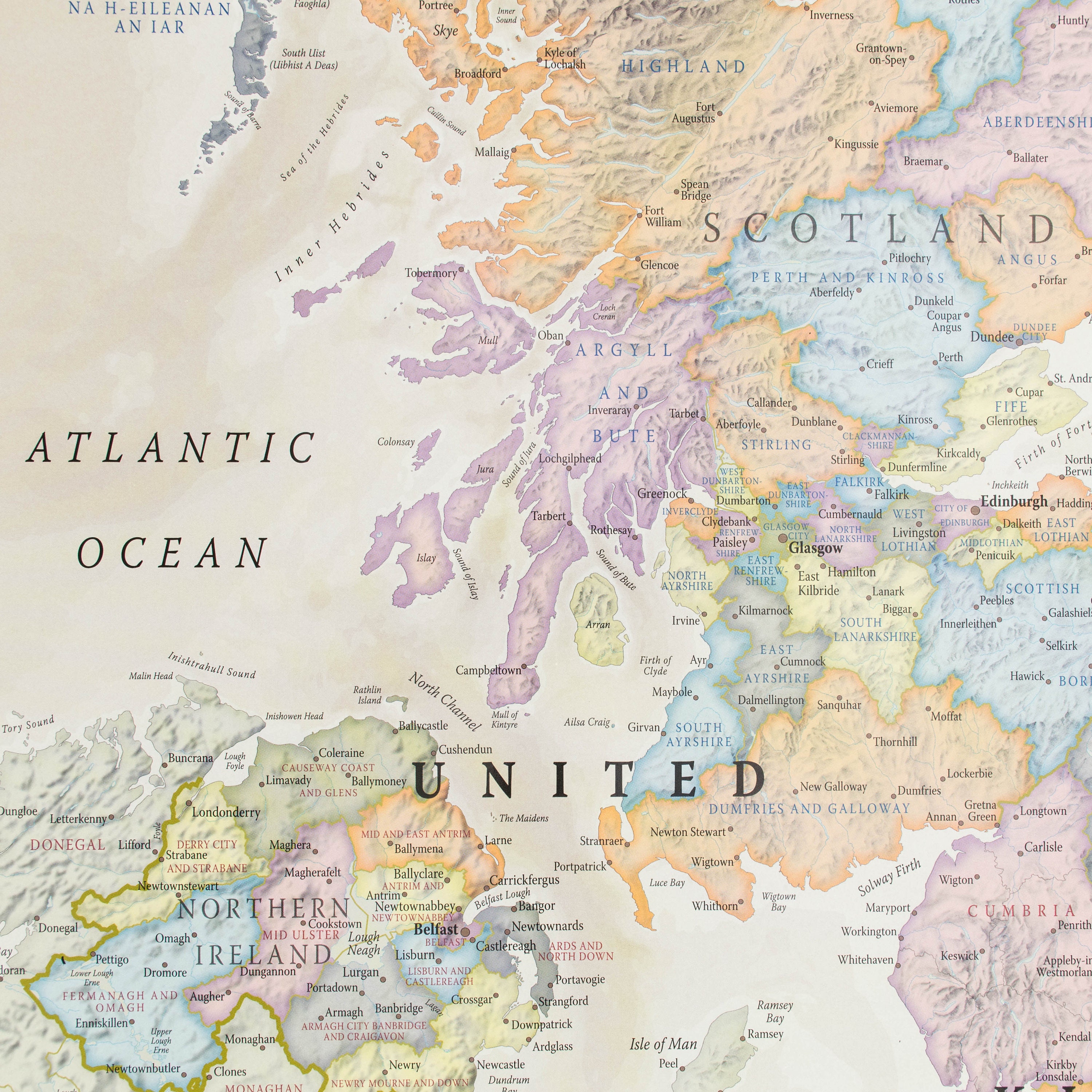 UK Classic Map Poster Art Wall Decor Print British Isles | Etsy