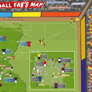 Personalised Football Fan's Stadium Map - Gift for Him, Gift for Her ...