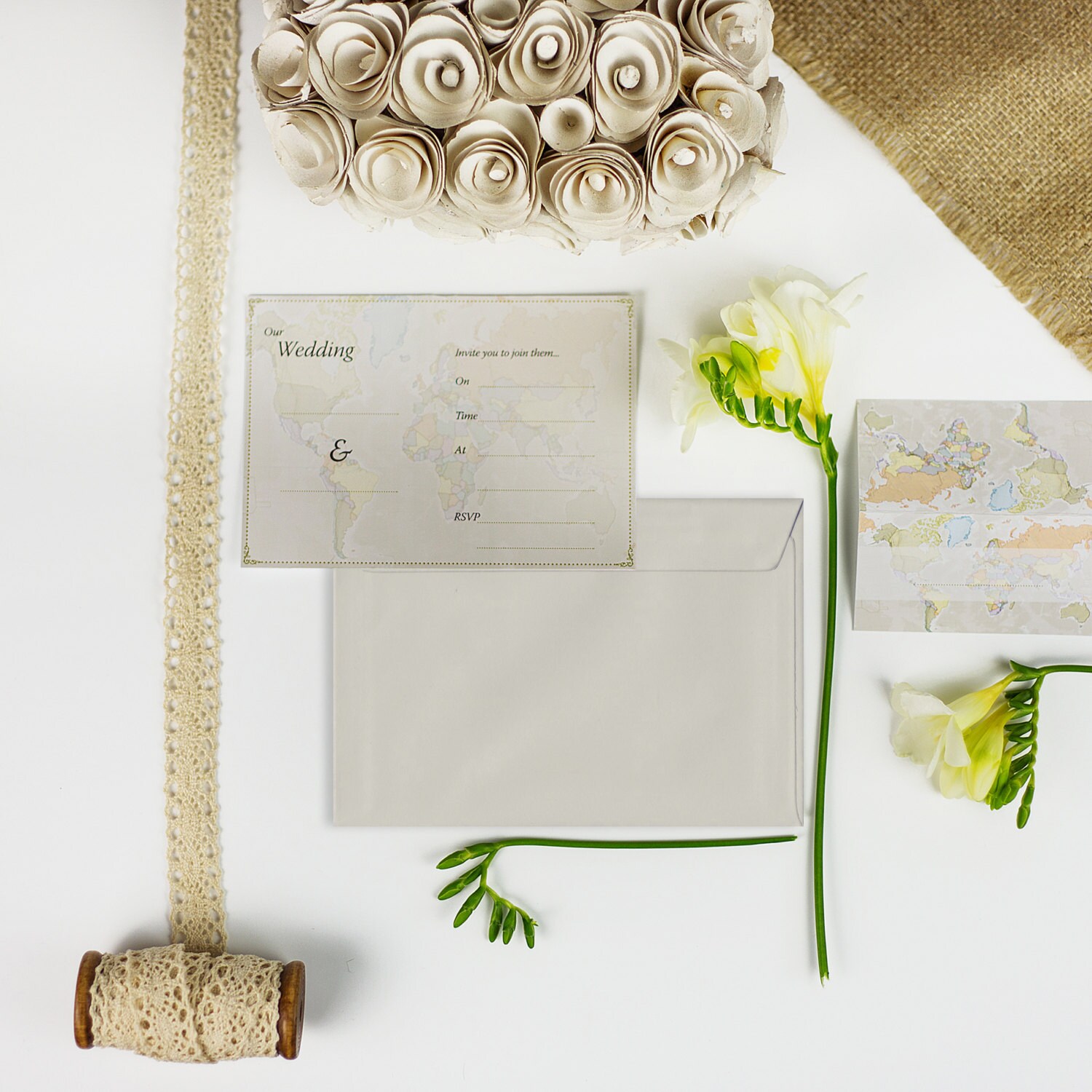 Classic World Map Wedding Invitations Pack of Ten Wedding - Etsy