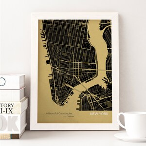 Personalised New York City Street Map Print - Gift, Quote, Wall Decor ...