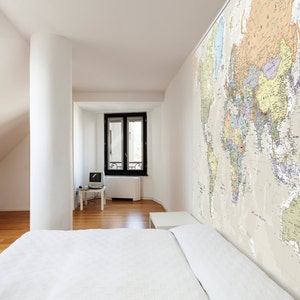 Giant Classic World Map Mural - Home Decor, Push Pin Map, World Map ...