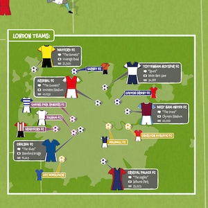 Football Fan's Stadium Map - Push Pin Map, Gift for Him, Gift for Her ...