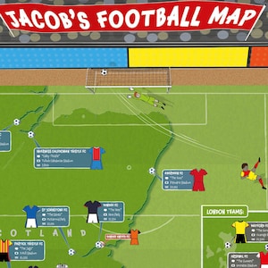 Football Fan's Stadium Map - Push Pin Map, Gift for Him, Gift for Her ...